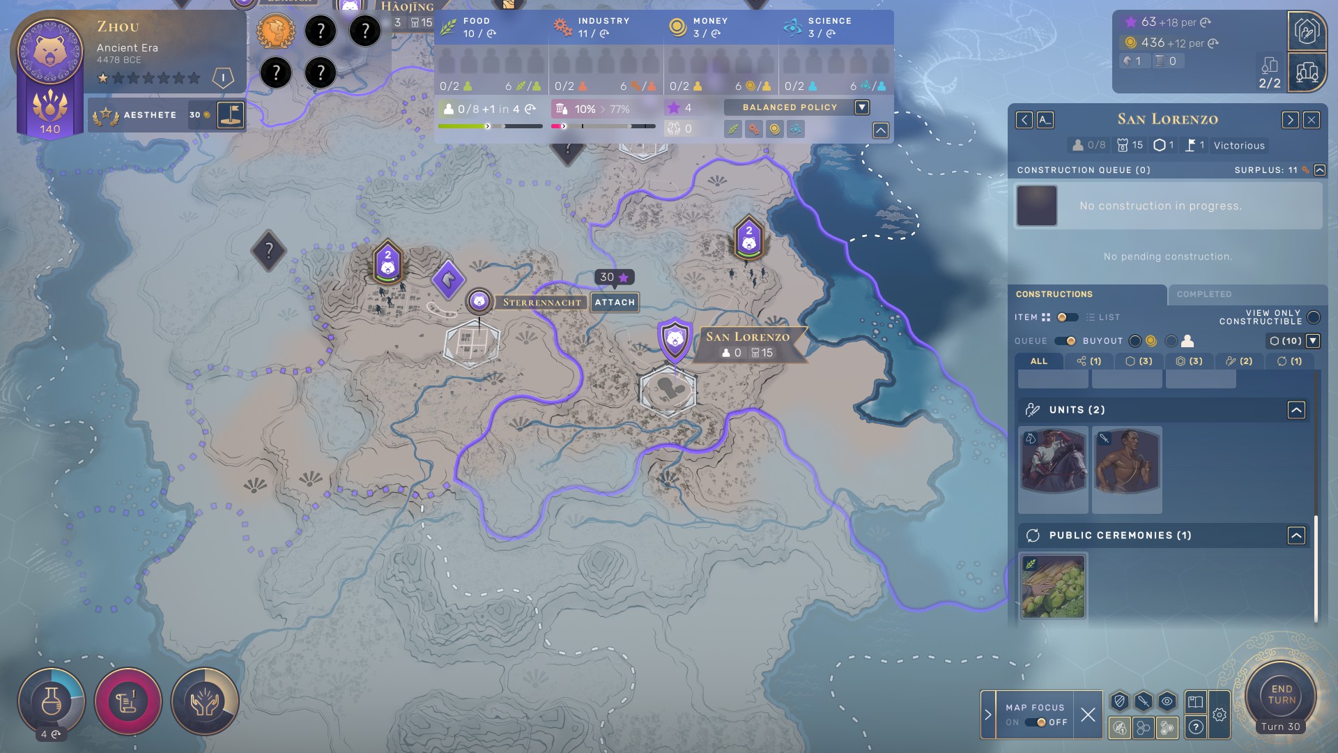 Can't build anything in new city - Humankind