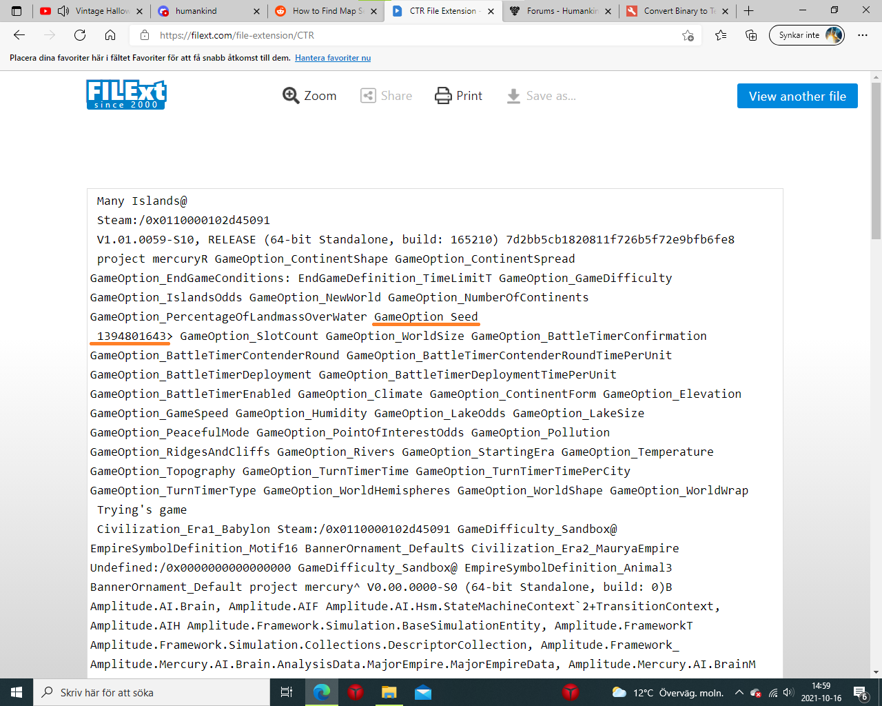 How to find the map seed - Humankind